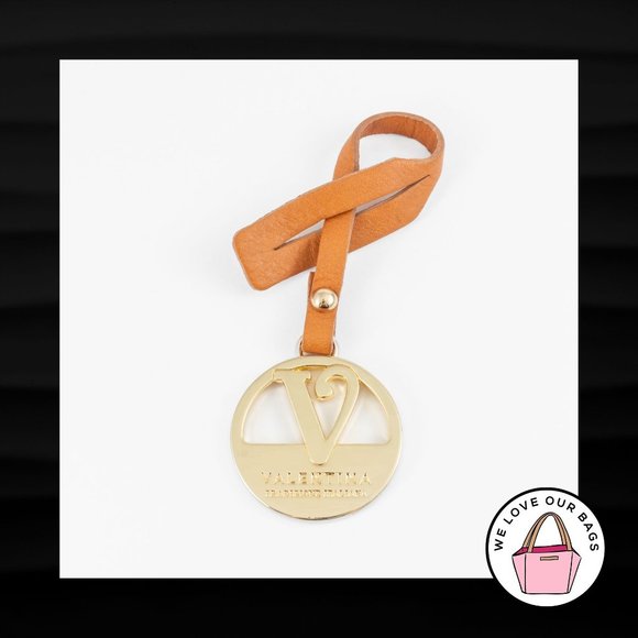 Valentina | Bags | New Valentina Brown Brass Leather Loop Strap Fob Bag ...